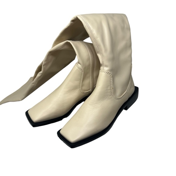 SCHUTZ | Shoes | Schutz Guily Up Egg Shell Boots Cream Over The Knee ...